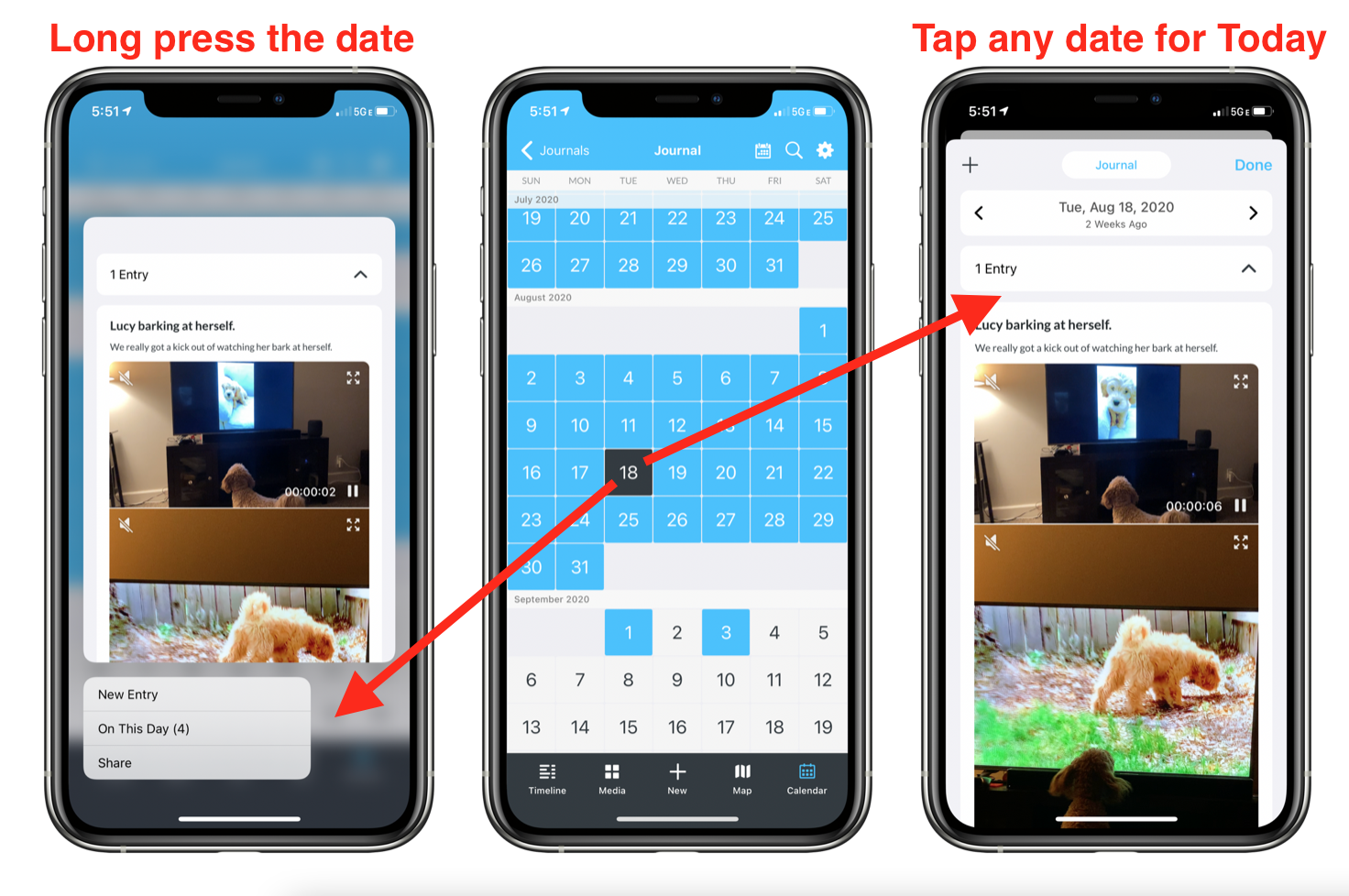 Calendar view in Day One